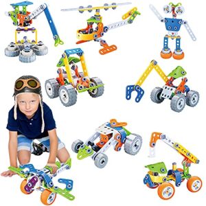 aiviai stem building toys set for kids education construction building blocks toy learning engineering kit toy for boys and girls ages 5-12 years old, christmas/birthday gift idea (167 pcs)