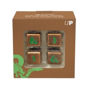 heavy metal feywild copper and green d6 dice set for dungeons & dragons - great for rpg, dnd, mtg as gamer dice or board gaming dice