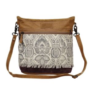 myra bag female brandish shoulder bag upcycled canvas & leather s-2656