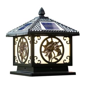 klfjfd solar lights outdoor,chinese pillar light,two-color adjustable,ip65 waterproof outdoor post lamp,for home garden courtyard villa,etc