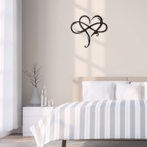 totoka infinity heart metal wall decor, black wall decor,metal wall art heart decor,wall art heart ornaments for outdoor garden home living room bedroom decor