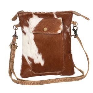 myra bag leather lithe cowhide small bag upcycled leather & cowhide s-2234