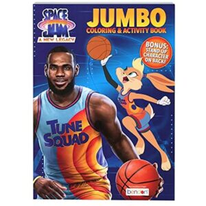 bendon space jam new legacy jumbo coloring & activity book, bonus stand-up character on back