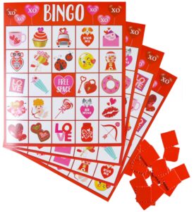 iconikal valentine's day 32 player bingo game set classroom group activity fun interactive learning school plus bonus game