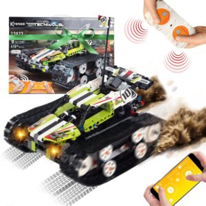 remote control car for kids - remote control truck stem 400+ pcs car building kit - rc toys for boys - monster truck toys gift for boys - rc cars for adults