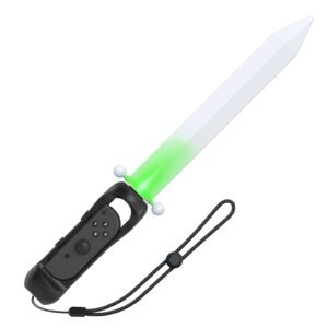 fyoung led game sword for switch/switch oled joy cons, hand grip sword for the legend of zelda: skyward sword hd 2021/ swith sport game 2022 accessories, only for right joy con (black)