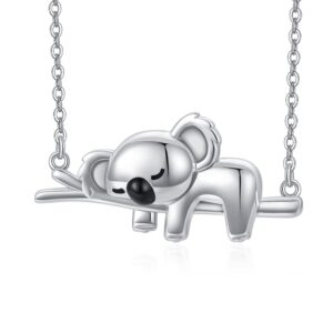 justkidstoy koala necklace 925 sterling silver cute animal koala bear jewelry koala gifts for women animal lovers