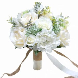 scannay artificial flowers rose bouquet bridal wedding bouquet silk rose flower for home garden party wedding decoration