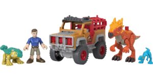 fisher-price imaginext jurassic world preschool toy camp cretaceous runaway dinosaurs figure set for pretend play kids ages 3+ years