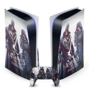 head case designs officially licensed assassin's creed the rooks syndicate graphics vinyl faceplate gaming skin decal compatible with sony playstation 5 ps5 disc edition console & dualsense controller