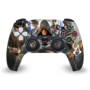 head case designs officially licensed assassin's creed key art syndicate graphics vinyl faceplate sticker gaming skin decal cover compatible with sony playstation 5 ps5 dualsense controller