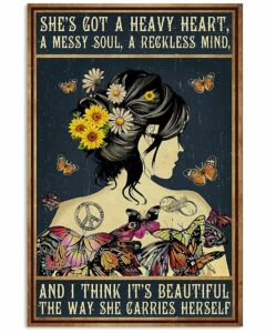 signchat hippie heavy heart home yard garden farm wall decor poster metal sign 8x12 inches