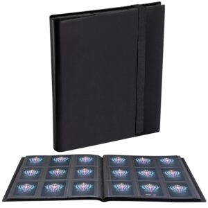 jiqeznl card binder, 360 pockets upgraded trading card binders, cards collection binder 9 pocket, side loading yugioh binder book holder for mtg, tcg, sport, football, baseball collector cards - black