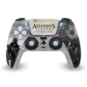 head case designs officially licensed assassin's creed newspaper syndicate graphics vinyl faceplate sticker gaming skin decal cover compatible with sony playstation 5 ps5 dualsense controller