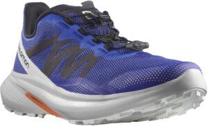 salomon men's hypulse trail running shoe, dazzling blue/black/vibrant orange, 11