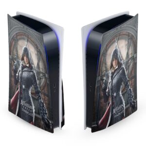 head case designs officially licensed assassin's creed evie frye syndicate graphics vinyl faceplate sticker gaming skin decal cover compatible with sony playstation 5 ps5 disc edition console