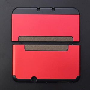 aluminium alloy protective case front back faceplate plates top & bottom battery housing shell case cover shockproof hard shell skin for new 3ds xl ll console 2015 - red