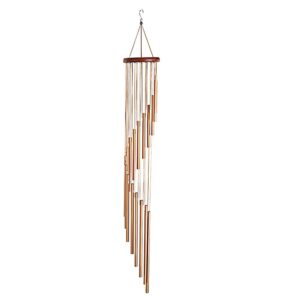 qinos memorial wind chimes outdoor, with 12 aluminum tubes and hook, gentle breeze deep tone wind chime, gold wind chimes for outside garden home decoration gift, 35 x 4.7 inches