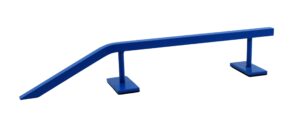 teak tuning fingerboard rail with pole jam entrance, 12.5" - custom designed solid steel construction, matte powder coated finish in cobalt blue - superior non-slip foam feet