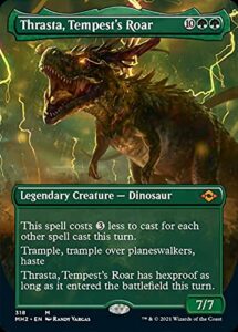 magic: the gathering - thrasta, tempest's roar (318) - borderless - modern horizons 2