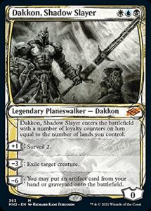 magic: the gathering - dakkon, shadow slayer (363) - showcase (sketch art) - modern horizons 2