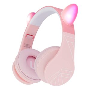 powerlocus bluetooth headphones for kids, wireless foldable headphones over ear, headphone with microphone, 85db volume limit, wireless and wired headset with micro sd, fm for cellphones, tablets, pc