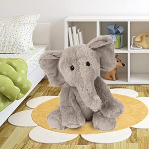 easfan elephant stuffed animal adorable cuddly soft plush toy adorable room decoration elephant stuff birthday holiday for kids boys girls gray, 10''