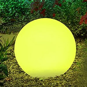 dpcm outdoor solar powered glowing ball light,ip67 waterproof led colour changing with remote control,solar globe light with stake for garden, patio, home decor (20cm)