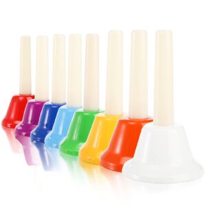 tosnail 8 note metal hand bells colorful musical percussion musical toy instruments for kids, children