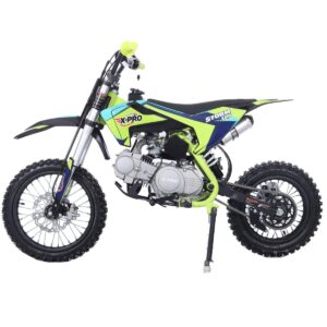 x-pro 125cc kids dirt bike pit bike youth dirt pit bike with 4-speed semi-automatic transmission, big 14"/12" tires! (green)