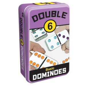 front porch classics | double 6 travel tin domino set from, for 1 to 4 players ages 6 and up