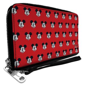 buckle-down women's pu zip around wallet rectangle-mickey mouse, 7.5"x4.5"