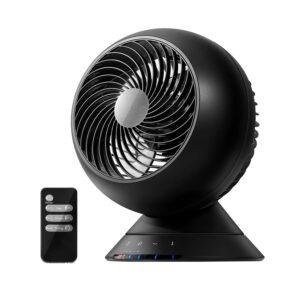 13 inch mid-size cooling fan air circulator, oscillating fan with remote control portable quiet for home office use, kh-f533b, 13x10.4x10.4 in