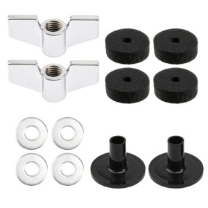 12pcs yootones cymbal replacement accessories cymbal felts hi-hat clutch felt cymbal sleeves with base wing nuts & cymbal washer