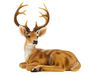 jhvyf resin deer statue home office decor animal figurine decorations lawn decor garden sculpture -20" h standing deer + 14" standing doe