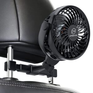 retractable portable car fans with 4 speeds for headrest and rear seat, small cooling vehicle air fan, quiet operation, rechargeable, battery operated,360 degree rotatable usb fan for baby, puppy, suv