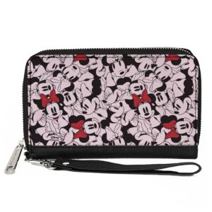 buckle-down women's pu zip around wallet rectangle-minnie mouse, 7.5"x4.5"