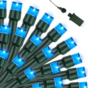 joiedomi 200 led blue halloween string lights with 8 modes 65.2ft green wire for indoor outdoor holiday décor halloween event decoration, tree, eaves, haunted house theme party