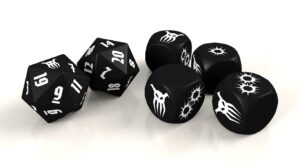 modiphius achtung! cthulhu 2d20: sun dice set, multicolour