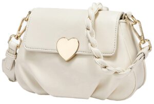 zeho cloud crossbody shoulder bag dumpling purse women small pu leather crossbody bag girls ruched handbag, white