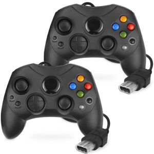 yioone controller replacement for xbox controller s-type/original xbox controller,classic controller compatible with original xbox console (black and black)