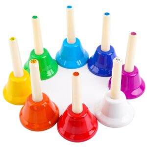 handbells, 8 note hand bells colorful musical bells for toddlers children kids adults school church classroom wedding, by vangoa