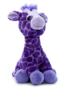 the petting zoo purple giraffe stuffed animal plushie, lash’z zoo animals, giraffe plush toy 12 inches