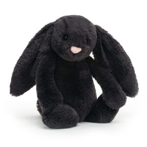 jellycat bashful inky black bunny stuffed animal, medium