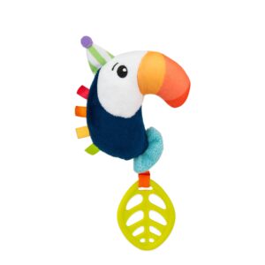 sassy toucan chime | hanging developmental chime toy | for ages 0+ months and up