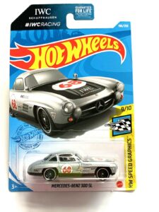 diecast hotwheels benz 300 sl - hw speed graphics 9/10 [silver] 196/250