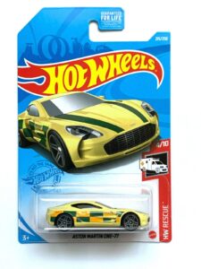 diecast hotwheels aston martin one-77, hw rescue 4/10 [yellow] 215/250