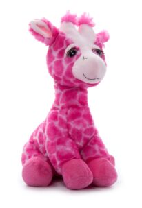 the petting zoo pink giraffe stuffed animal plushie, lash’z zoo animals, giraffe plush toy 12 inches