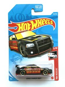 hotwheels dodge charger drift, hw rescue 5/10 [black/red] 216/250