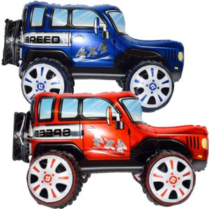 firot 2 vehicles 25.5 inch large 4d car foil balloon off road racing car toy balloon children gifts boys birthday party decorations kids toys party supplies cute baby shower decorations